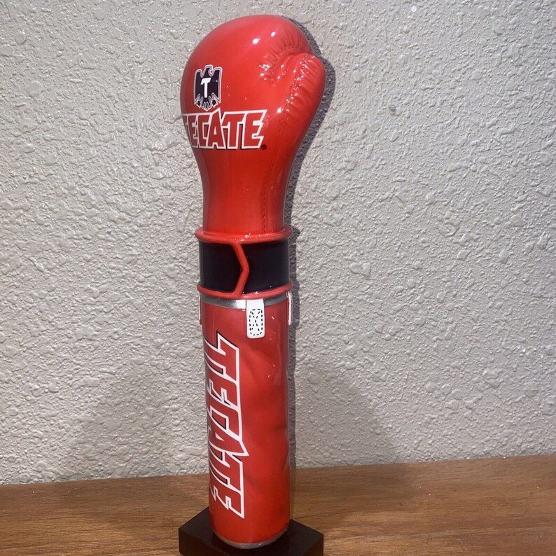 Tecate Red Boxing Glove Beer Tap Handle 11.5 Tapper rare New in Box ...