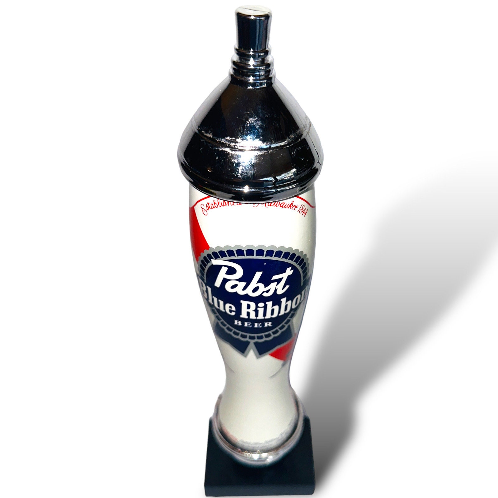Pabst Blue Ribbon PBR Pub Style Beer Tap Handle Topper Home Bar Man ...