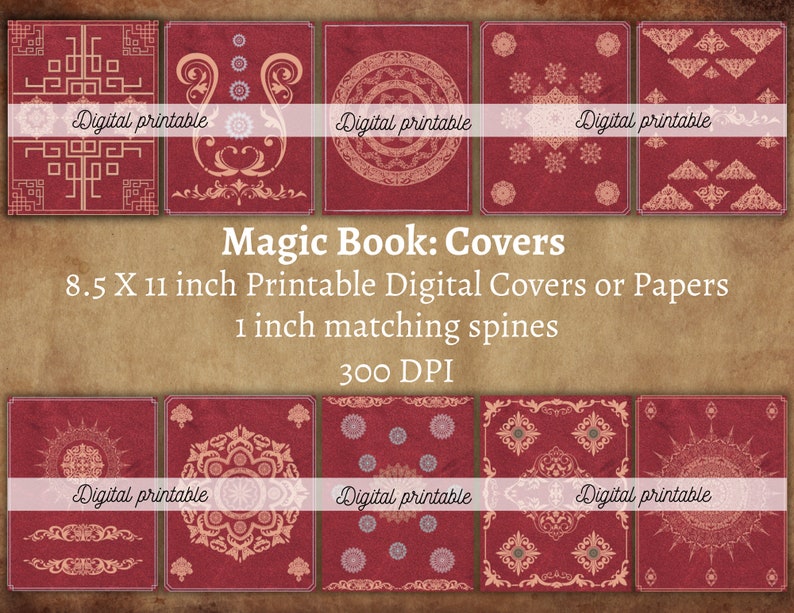 Vintage Magic Book Covers : Printable Digital Cover or Paper - Etsy