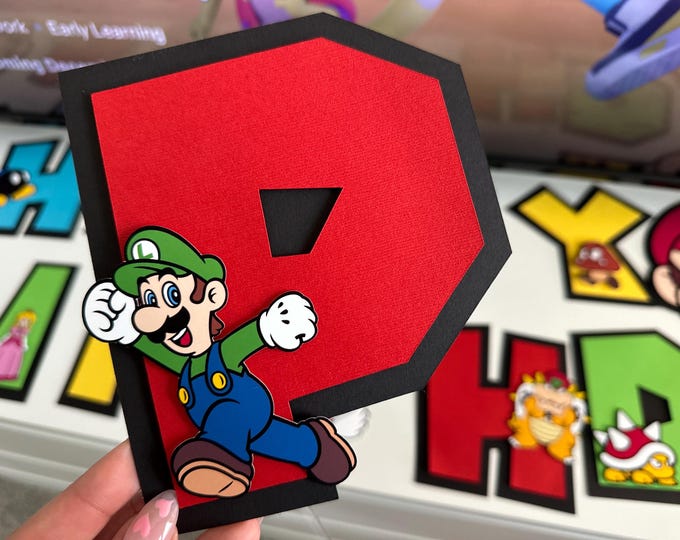 Super Mario Brothers Ice Power/fire Power Tent Cards WITH Flower Center ...