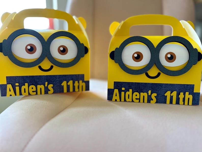 Minion Inspired Personalized Gable Boxes - Goodie Boxes - Etsy