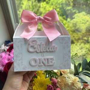 Pink Flower Bow Gable Box: Custom Goodie Box (5.9x3.5x3.5 In) - Etsy