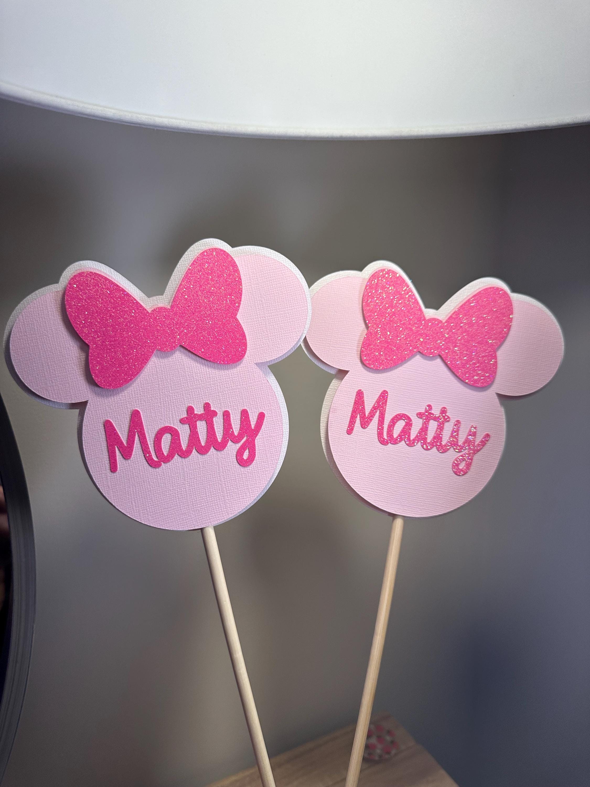 Personalized Minnie Mouse Inspired Centerpieces - Etsy