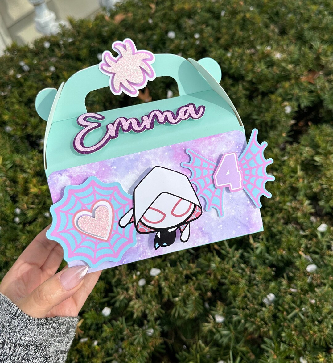 Spider Gwen OR Hello Kitty & Spider Gwen Inspired Favor Boxes - Goodie ...