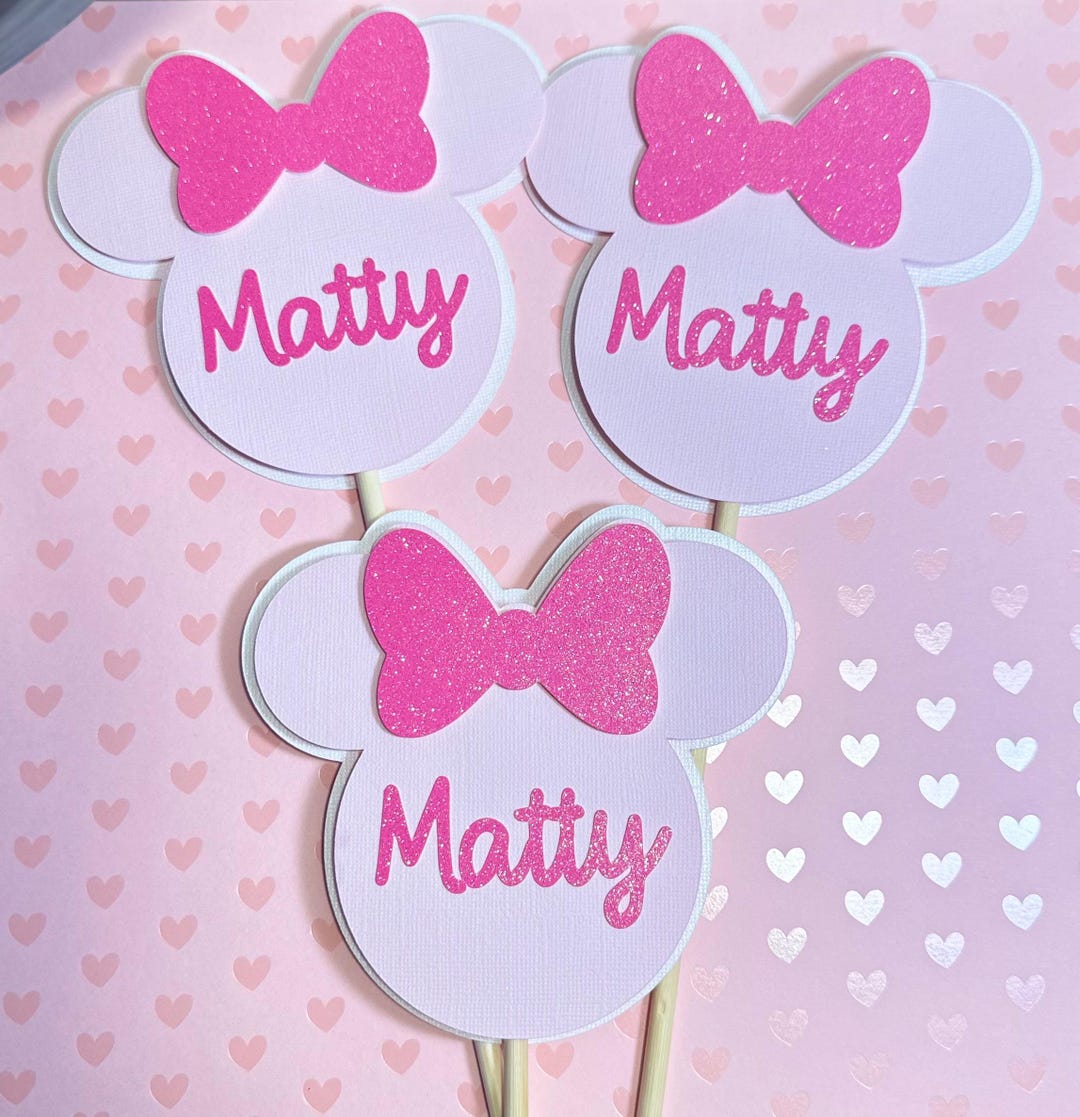 Personalized Minnie Mouse Inspired Centerpieces - Etsy