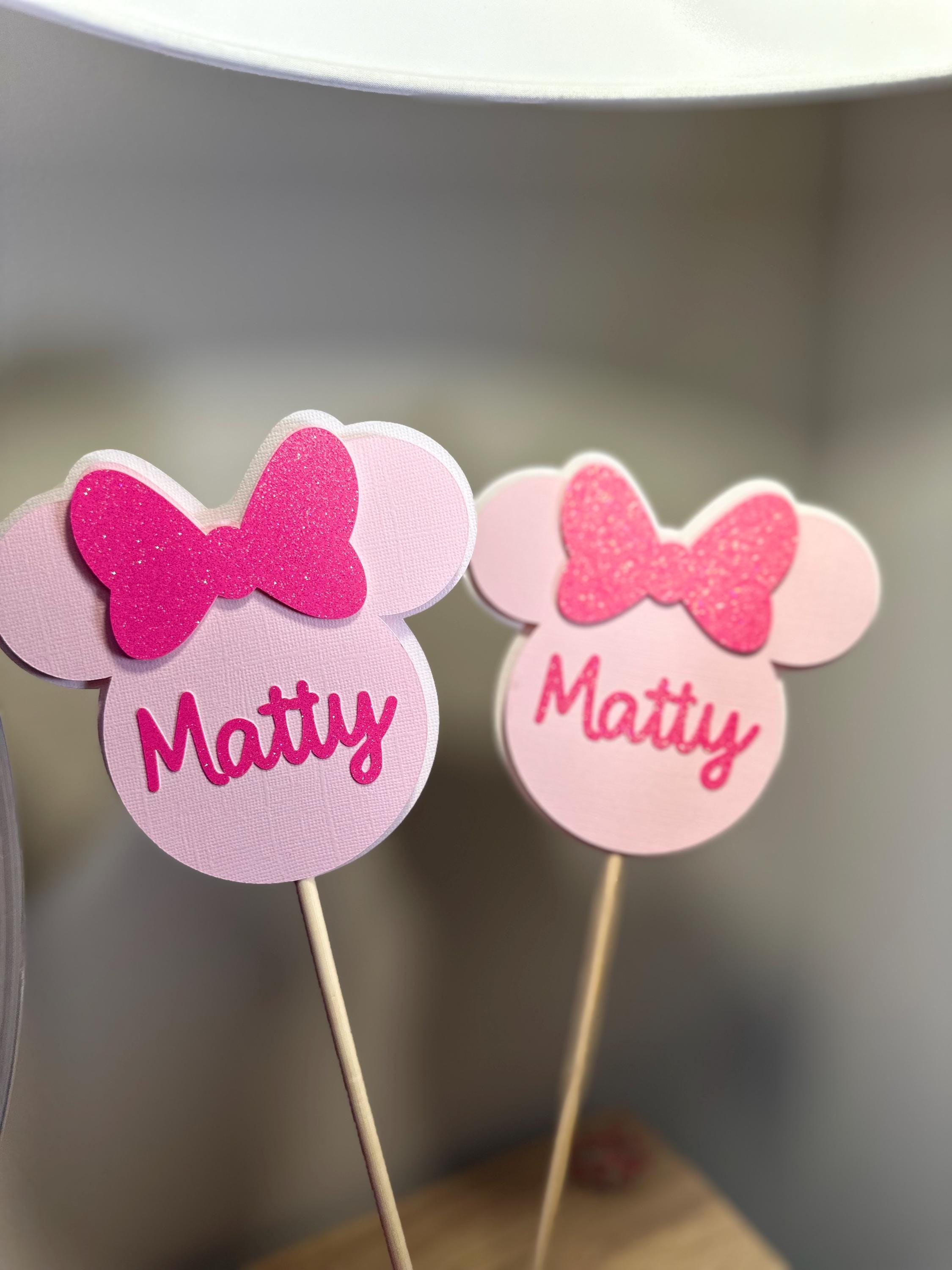 Personalized Minnie Mouse Inspired Centerpieces - Etsy