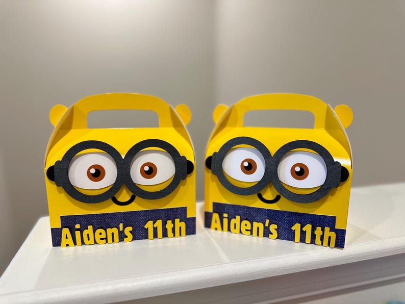 Minion Inspired Personalized Gable Boxes Goodie Boxes - Etsy