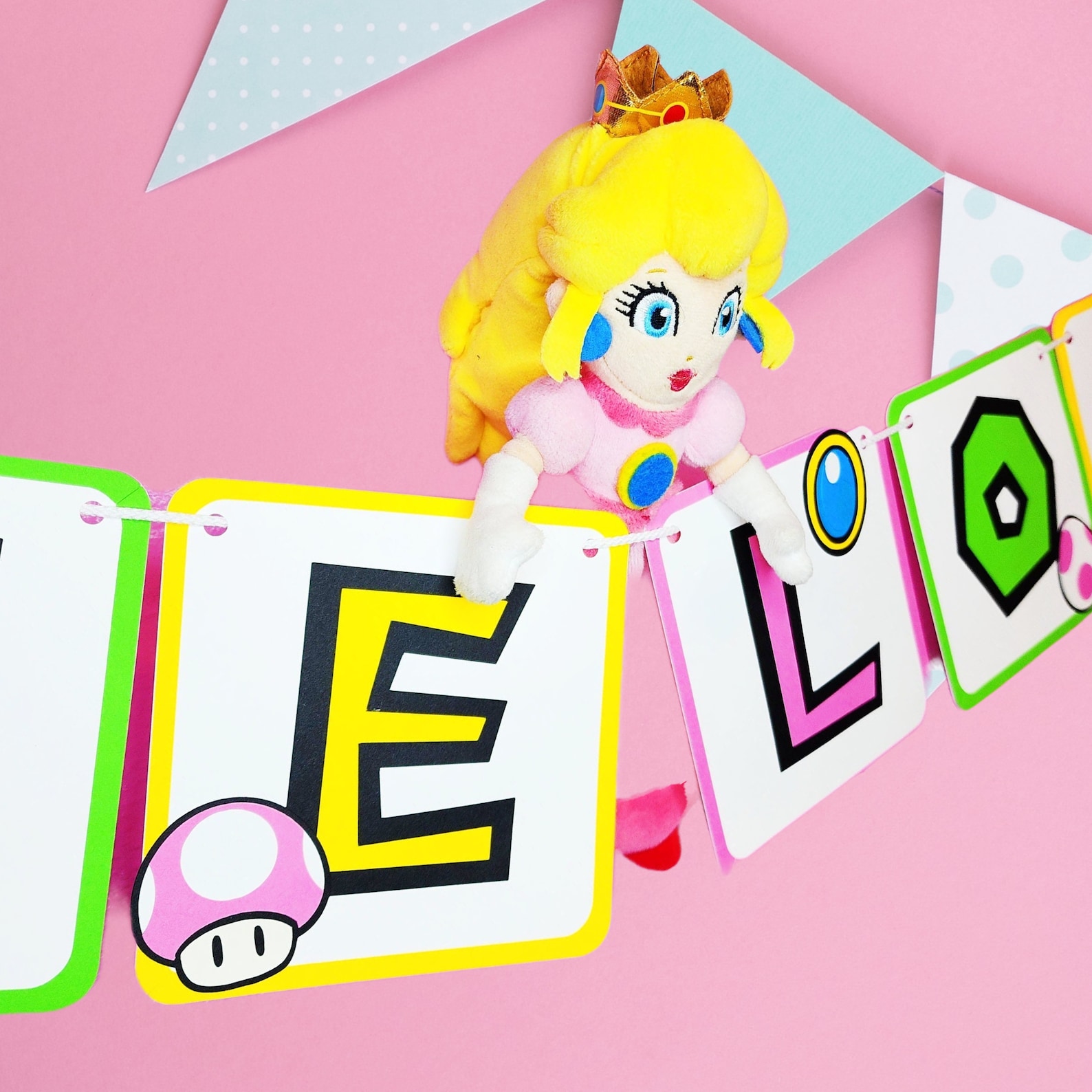 Princess Peach Birthday Banner, Princess Party Decor, Personalized Name ...