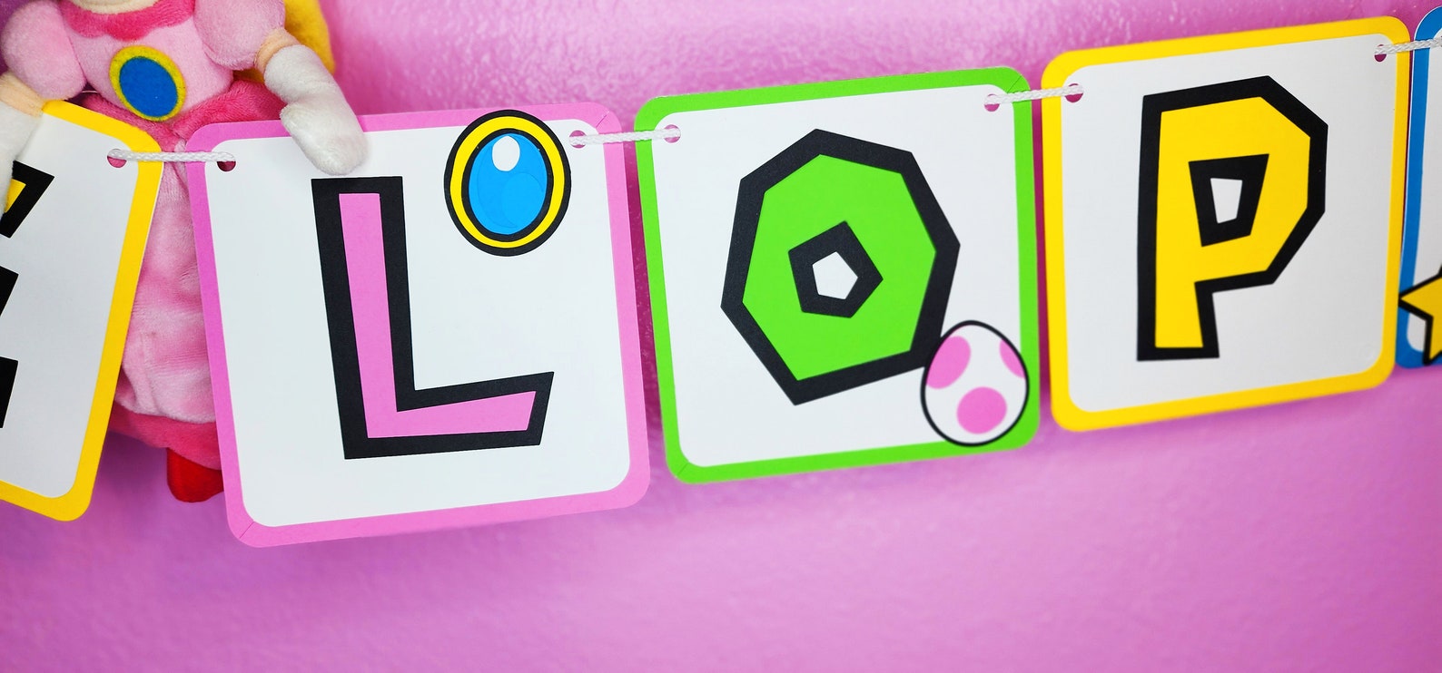 Princess Peach Birthday Banner, Princess Party Decor, Personalized Name ...