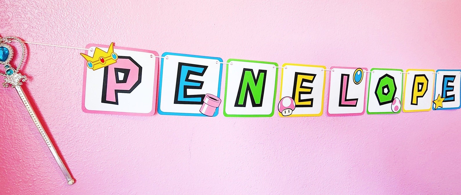 Princess Peach Birthday Banner, Princess Party Decor, Personalized Name ...