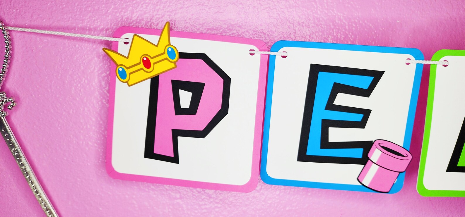 Princess Peach Birthday Banner, Princess Party Decor, Personalized Name ...