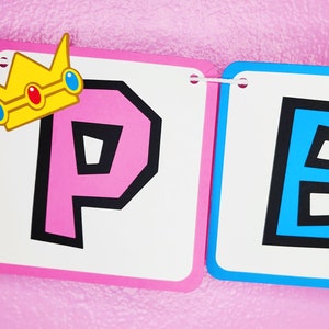 Princess Peach Birthday Banner, Princess Party Decor, Personalized Name ...