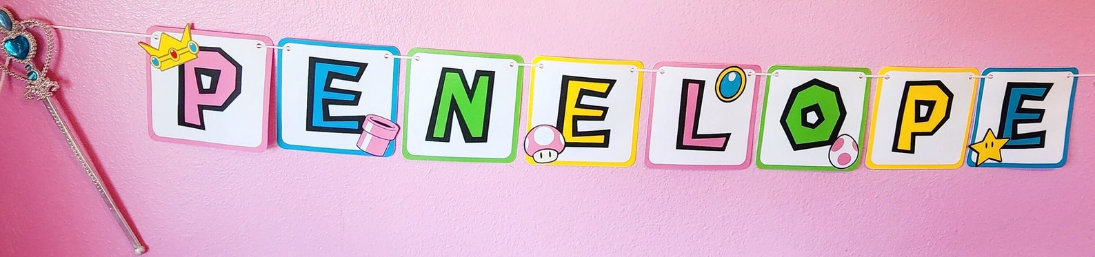 Princess Peach Birthday Banner, Princess Party Decor, Personalized Name ...