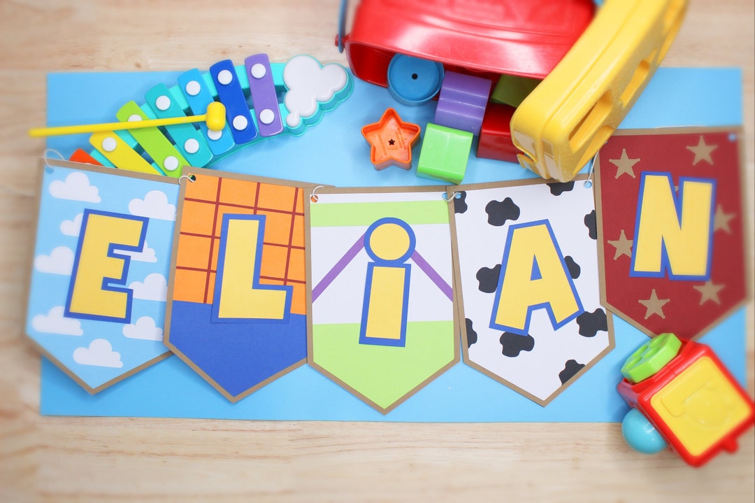 Toy Story Birthday Banner, Custom Named Banner, Toy Story Themed Party ...