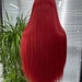 Red Color Synthetic Lace Front Wig Heat Resistant Long Straight Drag ...