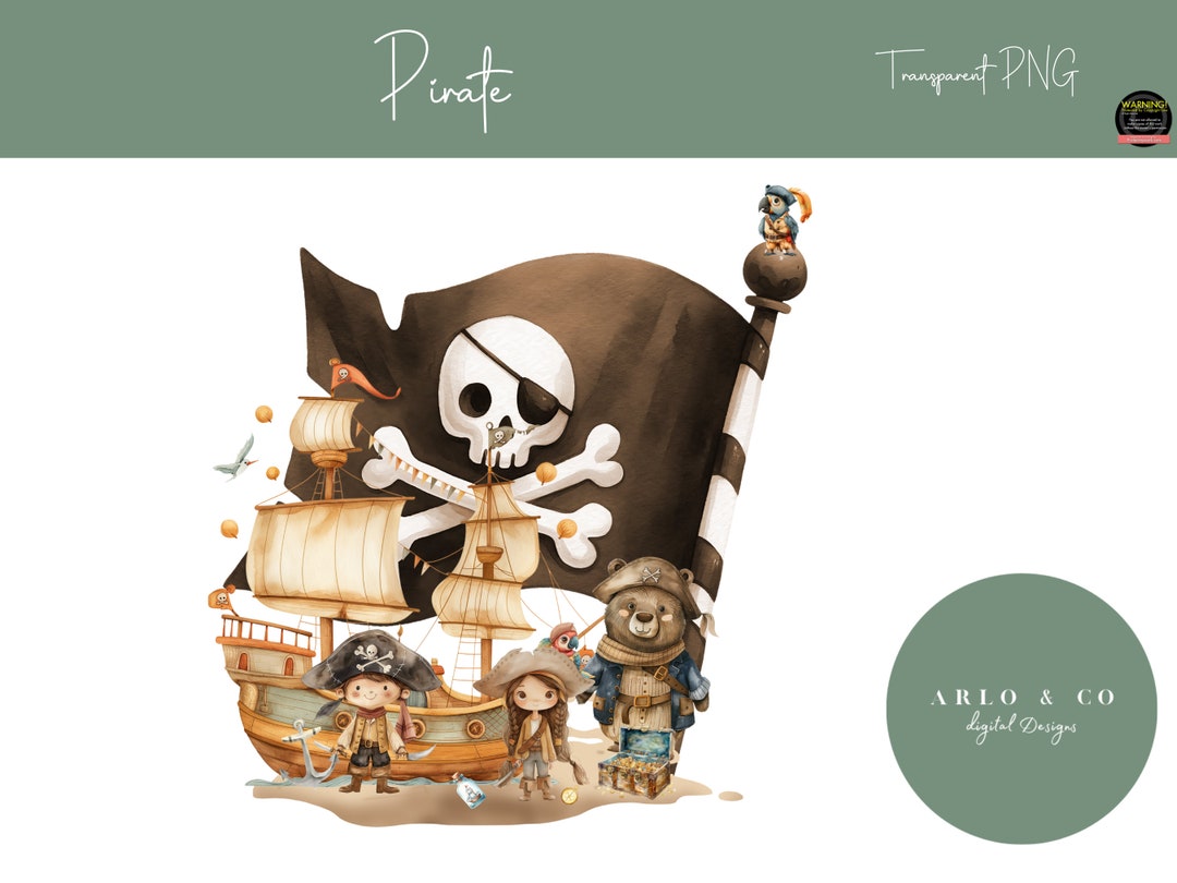 Cute Kids Pirate Png Sublimation Design, Printable Kids Design ...