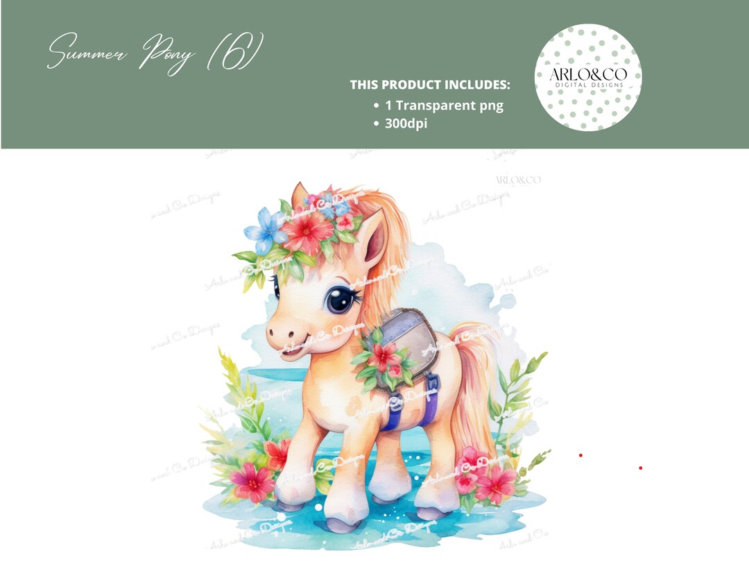 Cute Summer Beach Pony Png Sublimation Design/pony Clipart/beach Png ...