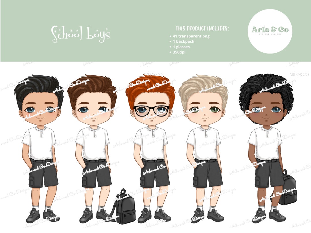 Cute School Boys Png Sublimation Design/back to School Digital Download/school Boy Fashion ...