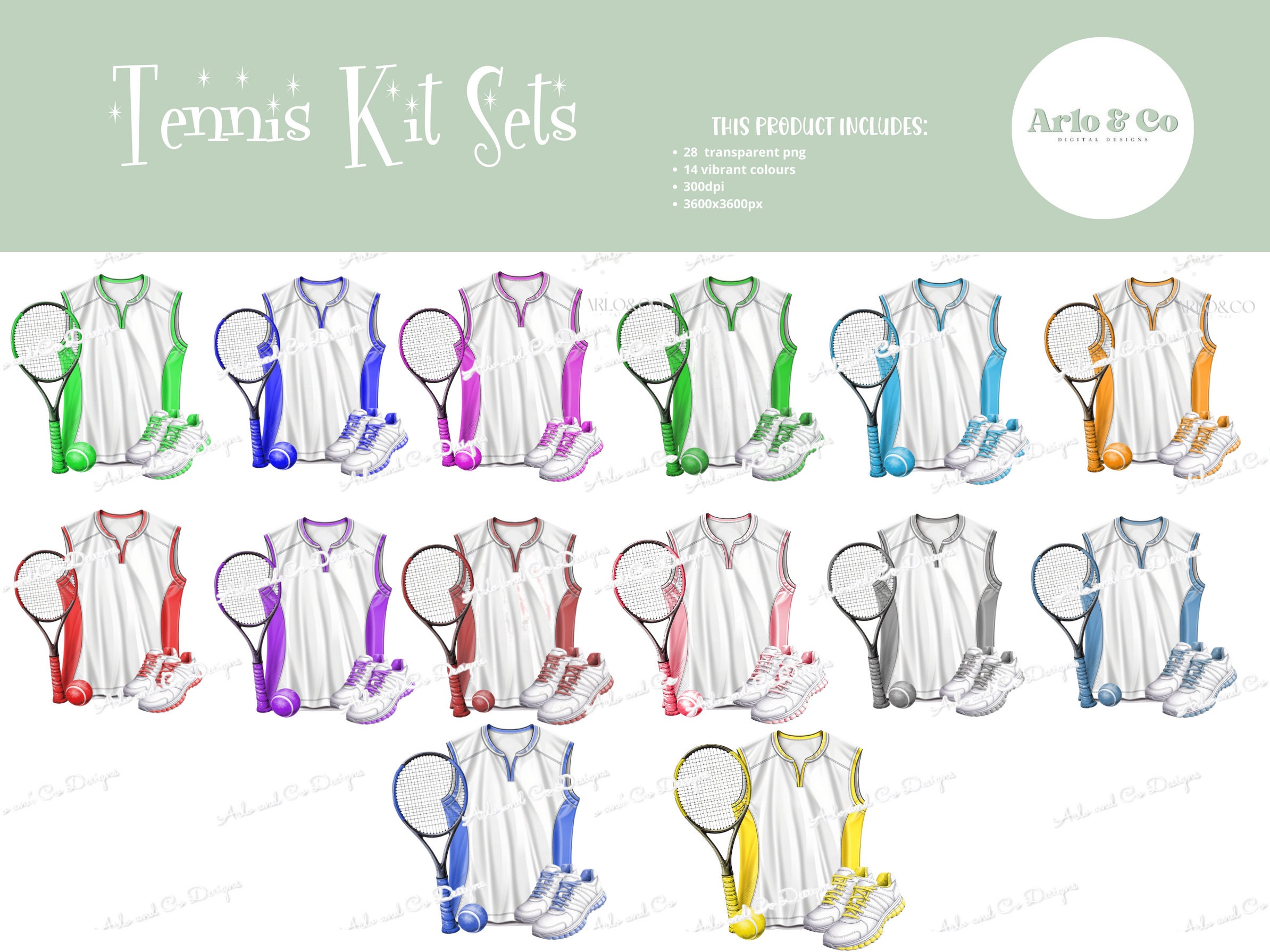 Tennis Kit Png Sublimation Design Tennis Racket Tennis - Etsy