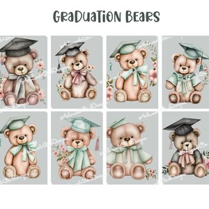 Celebration Graduation Teddy Bear Clipart Bundle Png Sublimation Design ...