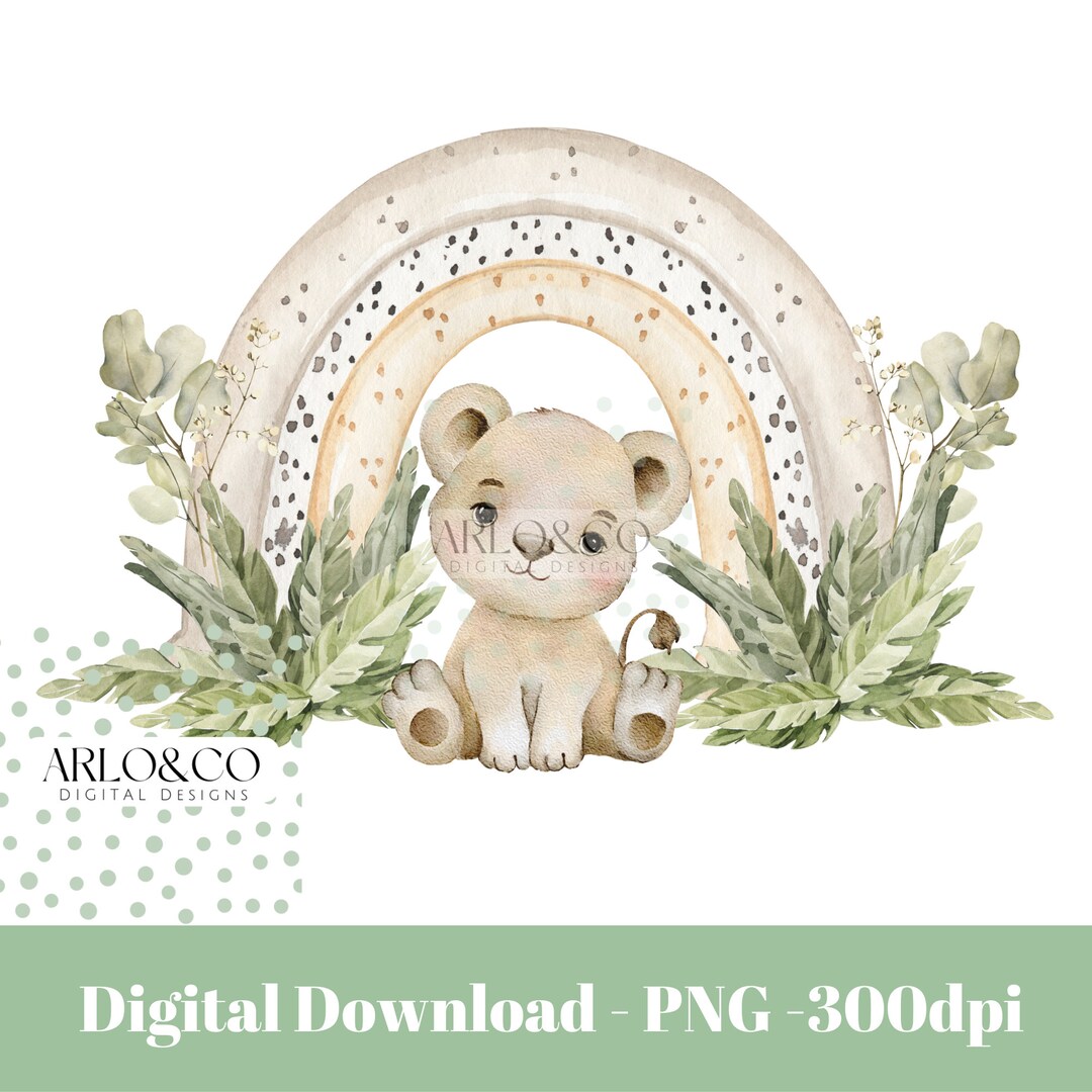 Kids Cute Baby Boy Cub Rainbow PNG Sublimation Design/birthday/safari ...