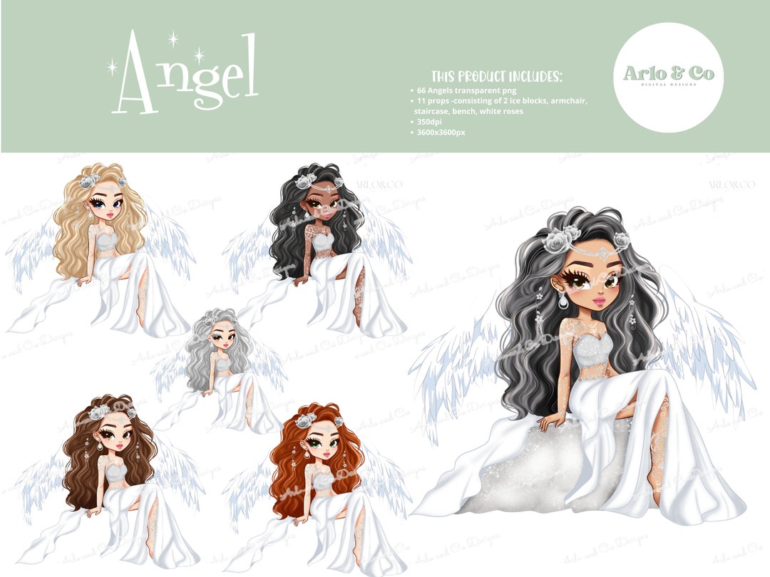 Beautiful Angels Png Sublimation Design/christmas Clipart/angel Fashion ...