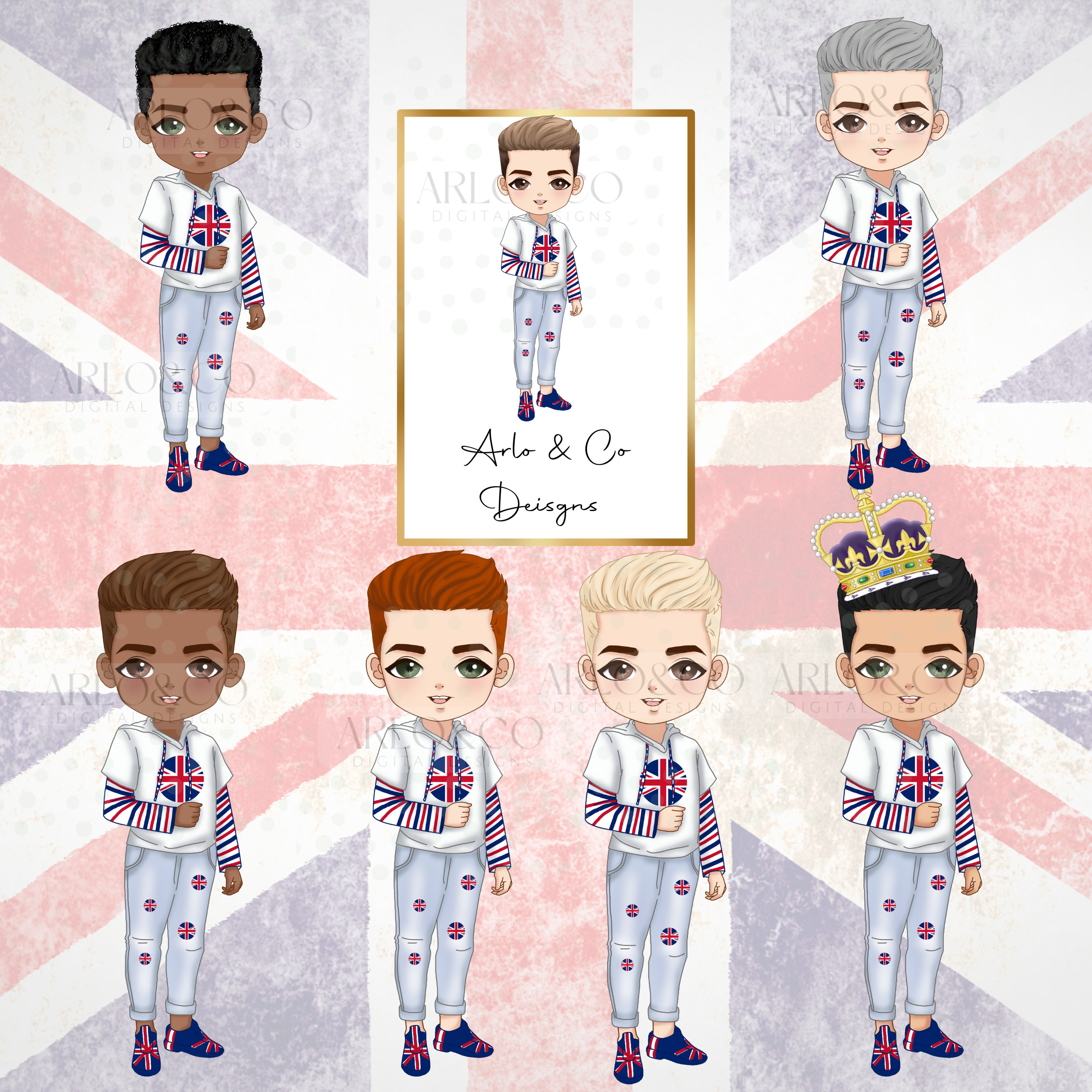 Boys Union Jack Great Britain Flag Character Doll PNG - Etsy UK