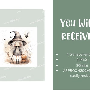 Cute Halloween Witch Png Sublimation Design, Spooky Holiday Clipart ...