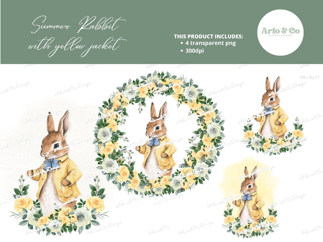 Yellow Rabbit PNG Sublimation Design/clipart/digital Download/printable ...