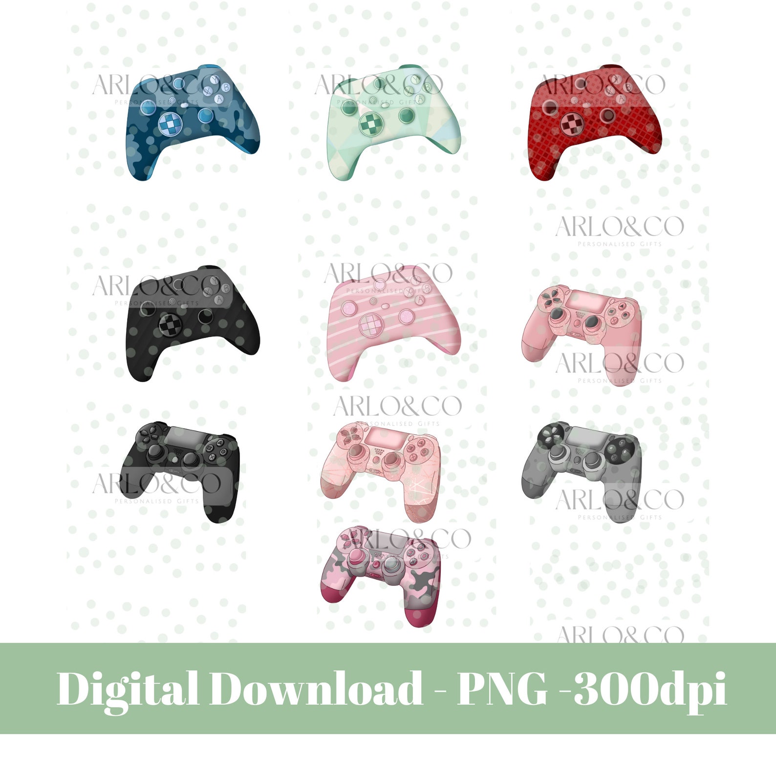 Gaming Controllers Png Sublimation Clipart Designs/gamer - Etsy