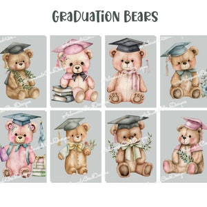 Celebration Graduation Teddy Bear Clipart Bundle Png Sublimation Design ...