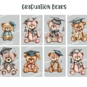 Celebration Graduation Teddy Bear Clipart Bundle Png Sublimation Design ...