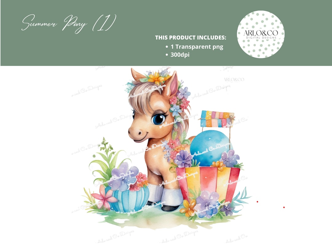 Cute Summer Beach Pony Png Sublimation Design/ Seaside Pony Clipart ...