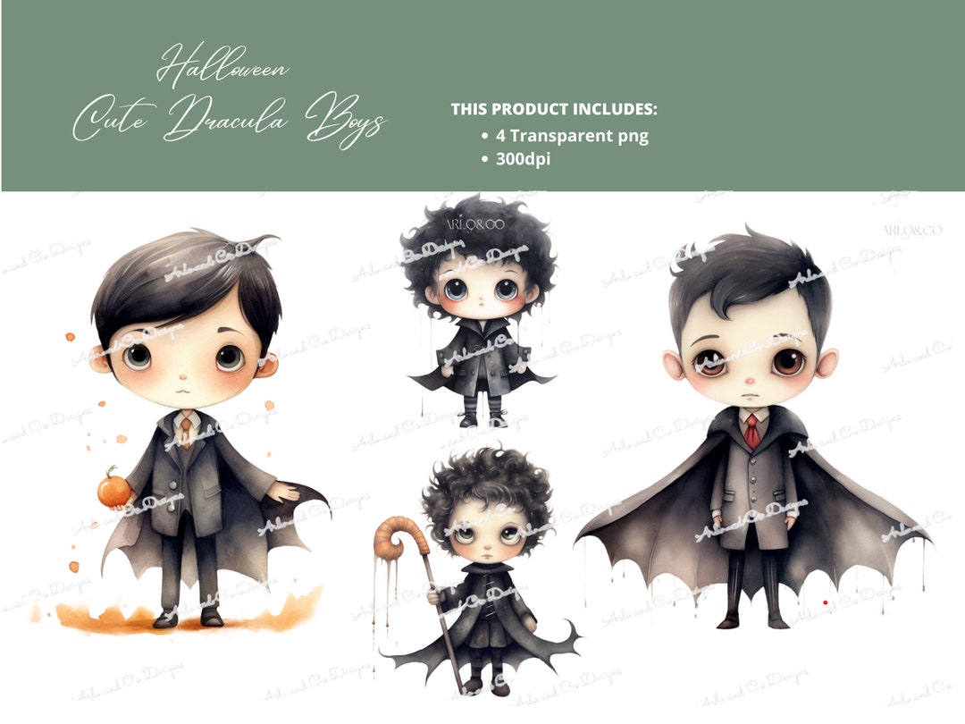 Cute Dracula PNG JPEG Sublimation Design, Halloween Holiday Clipart ...