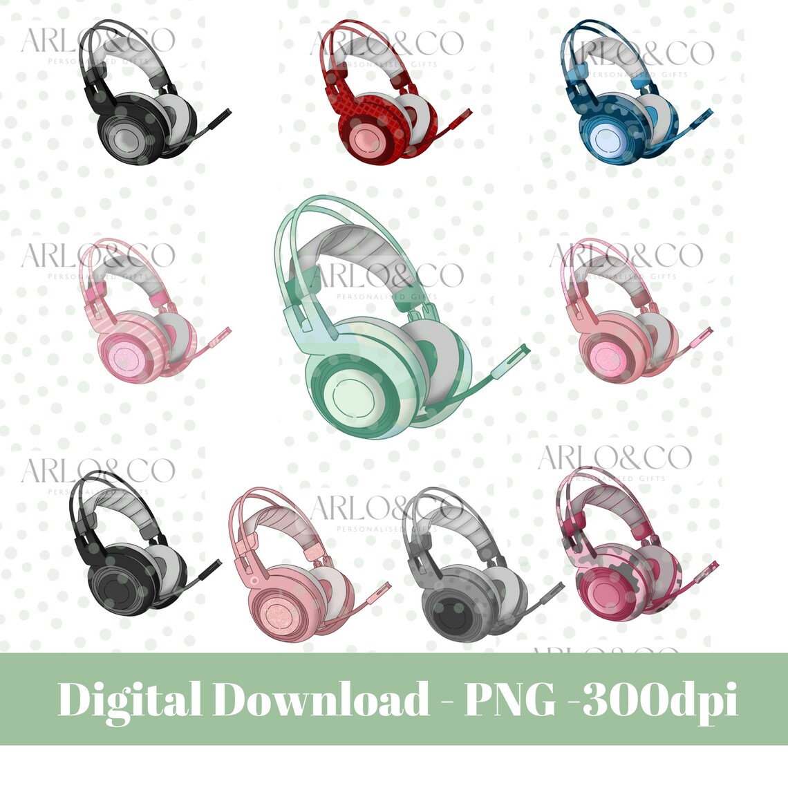 Gaming Headsets Png Sublimation Clipart Designs/gamer - Etsy