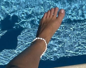 Beaded Shell Anklet - Etsy