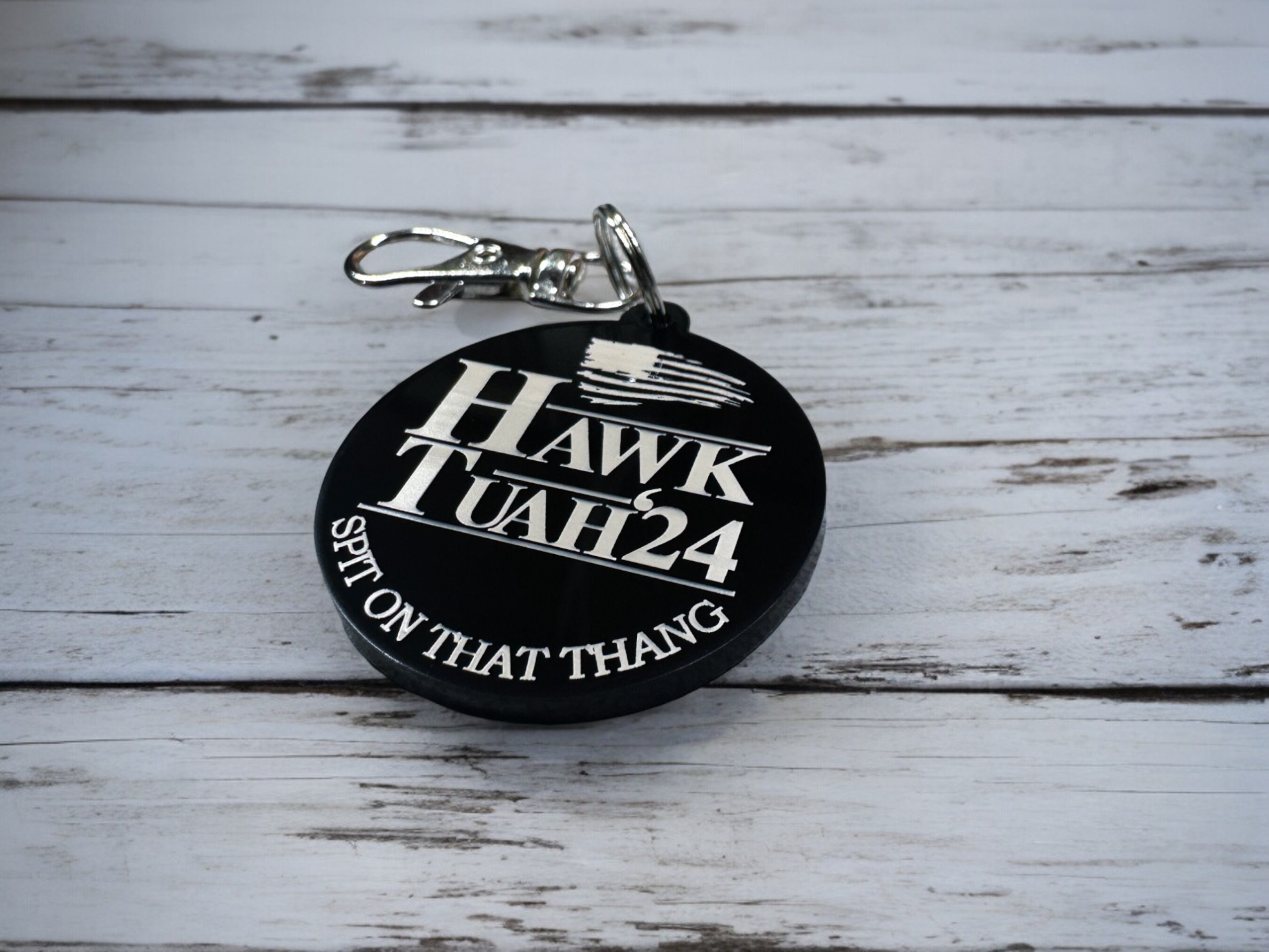 Hawk Tuah 2024 Spit on That Thang Black Acrylic Novelty Keychain - Etsy