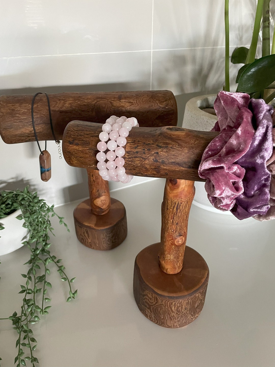Rustic Wood Jewellery Stand Necklace Bracelet Display - Etsy