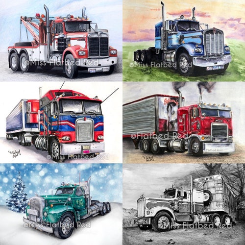 Truck Trailer Patent Semi Truck Decor 18 Wheeler Truck - Etsy