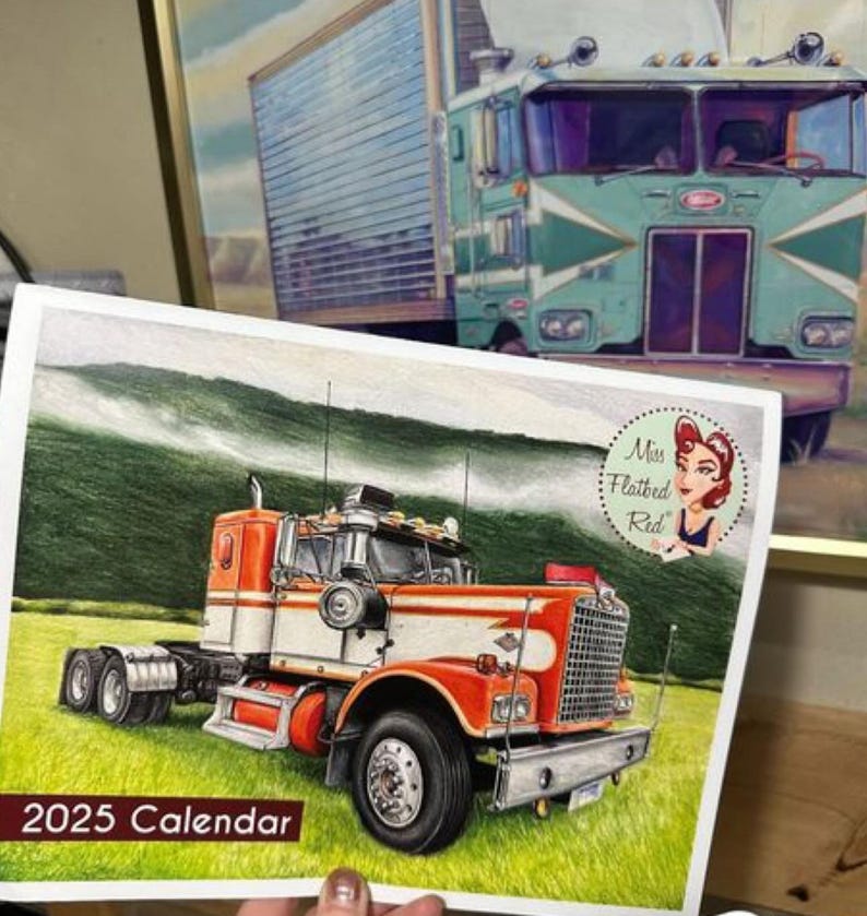 2025 Miss Flatbed Red Semi Truck Calendar - Etsy Australia