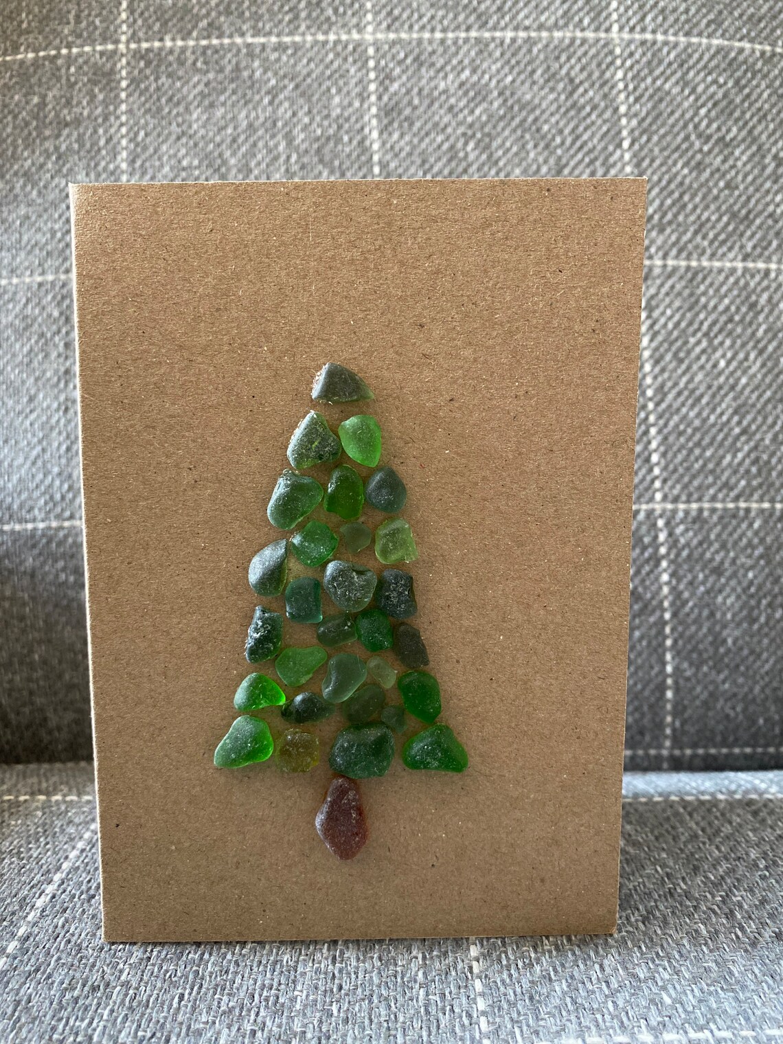 Sea Glass Christmas Tree Card - Etsy UK