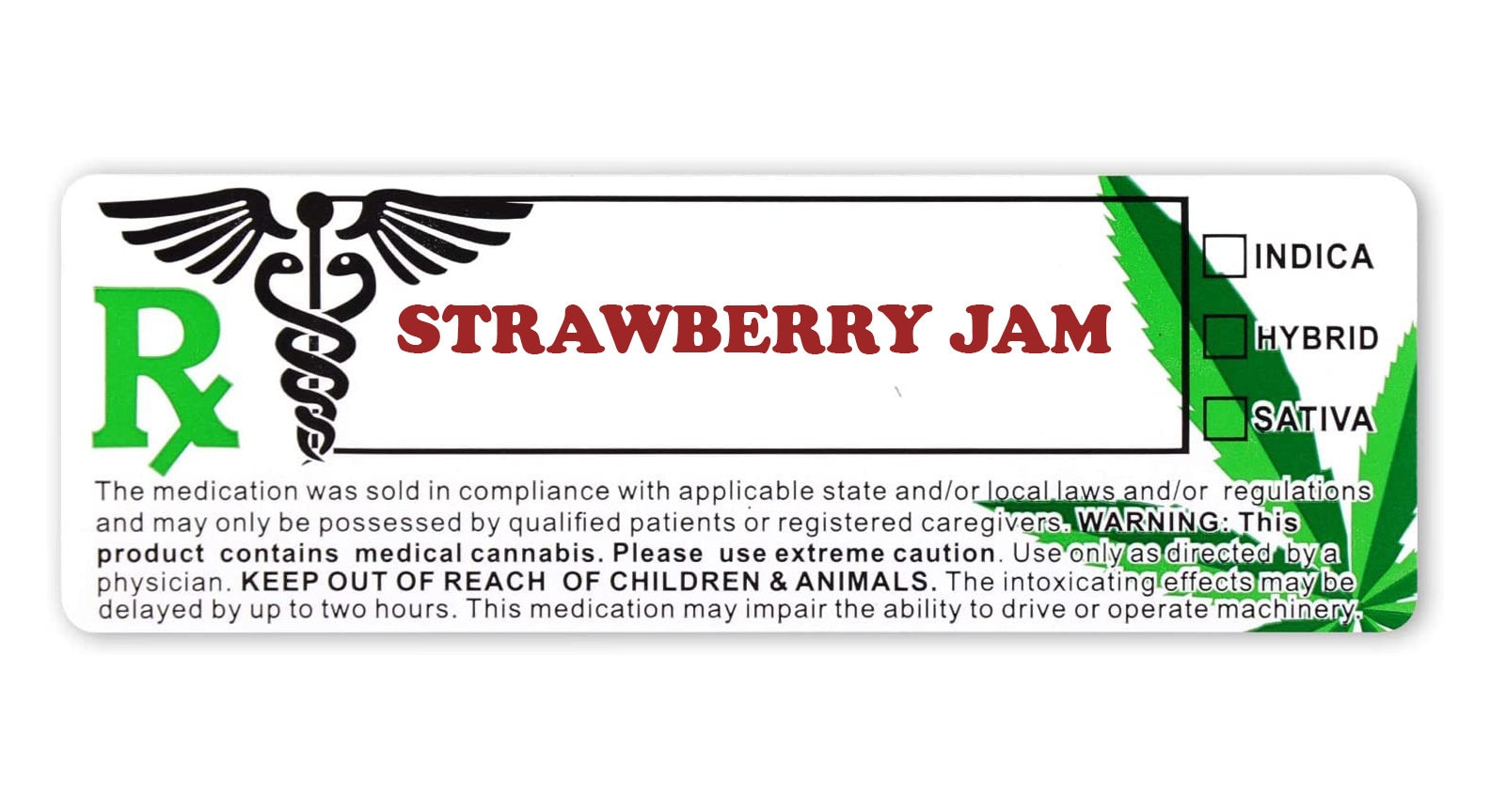 Flavor Label Custom Strain Compliance Sticker for Storage ...