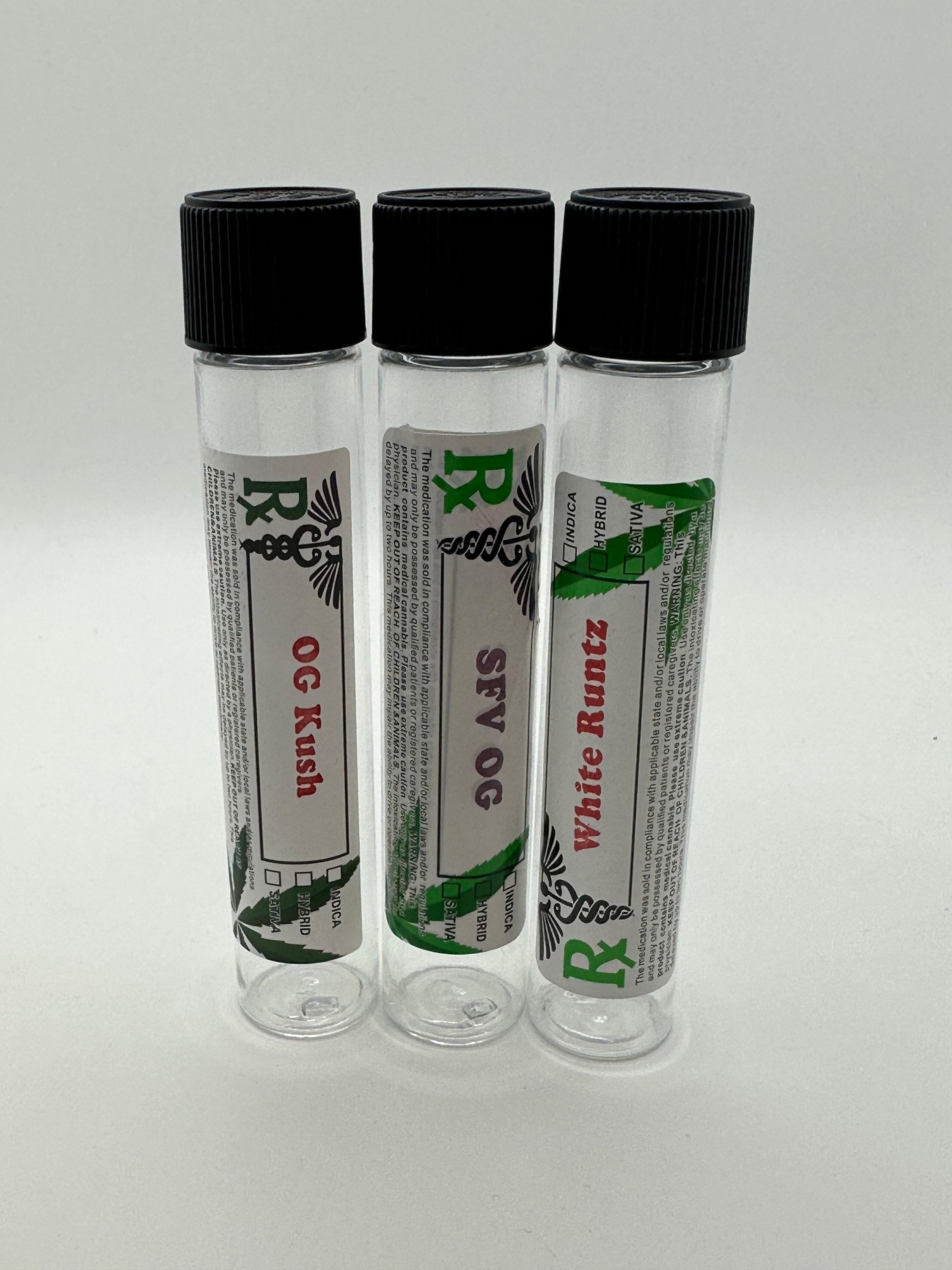 10 Piece Flavor Label Custom Strain Childproof Pre Roll Plastic ...