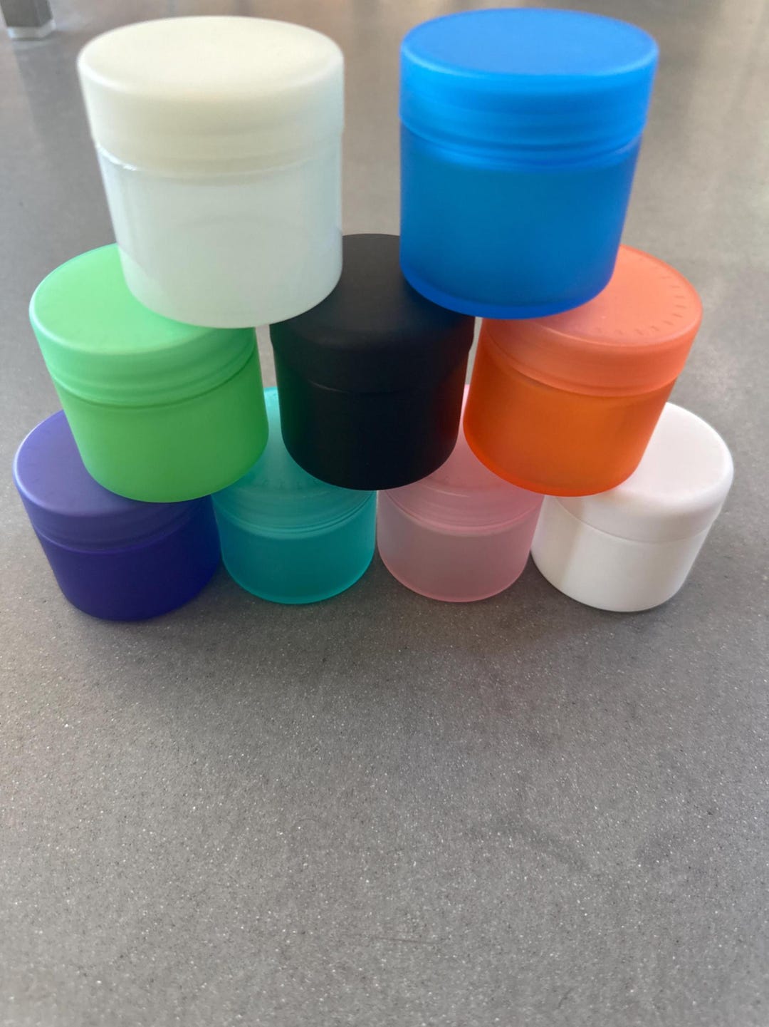 12 Pieces 60ml Colored Child Proof Glass Jar Storage Container Child ...