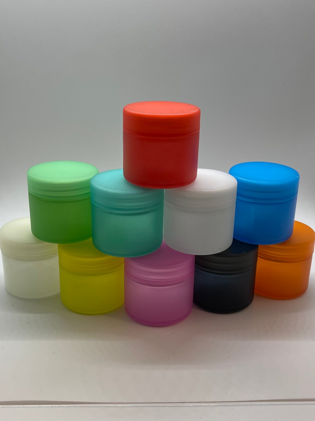 12 Pieces 60ml Colored Child Proof Glass Jar Storage Container Child ...
