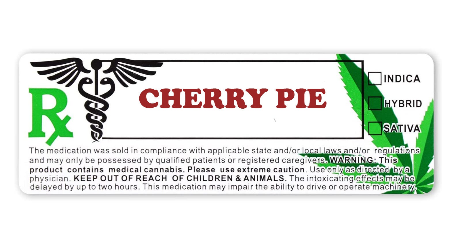 Flavor Label Custom Strain Compliance Sticker for Storage ...