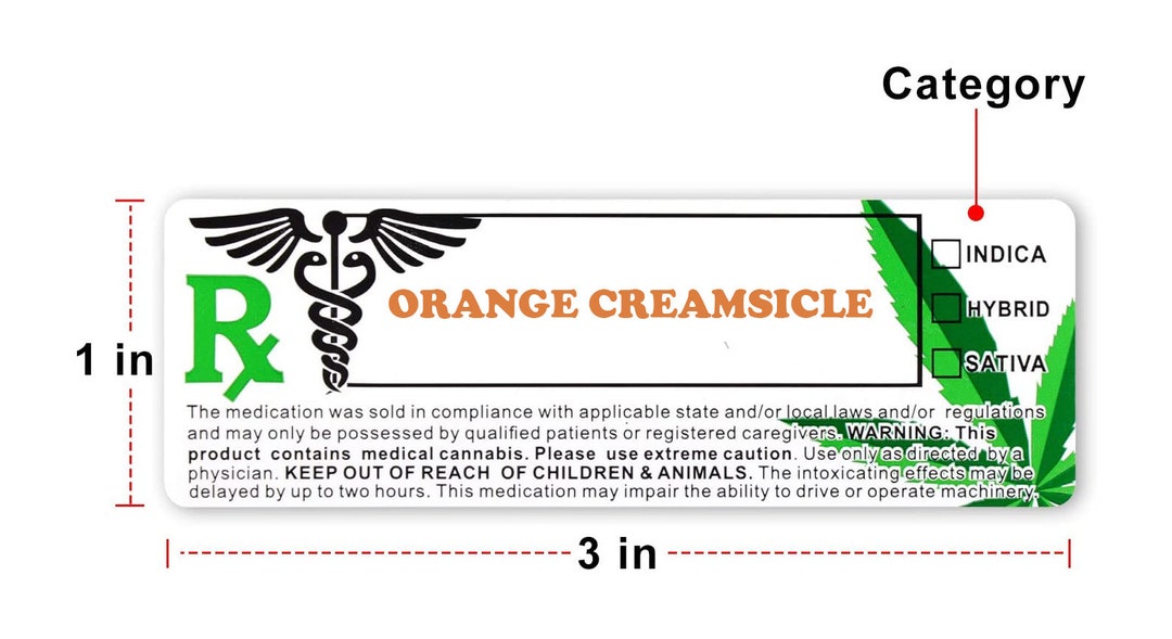 Flavor Label Custom Strain Compliance Sticker for Storage ...