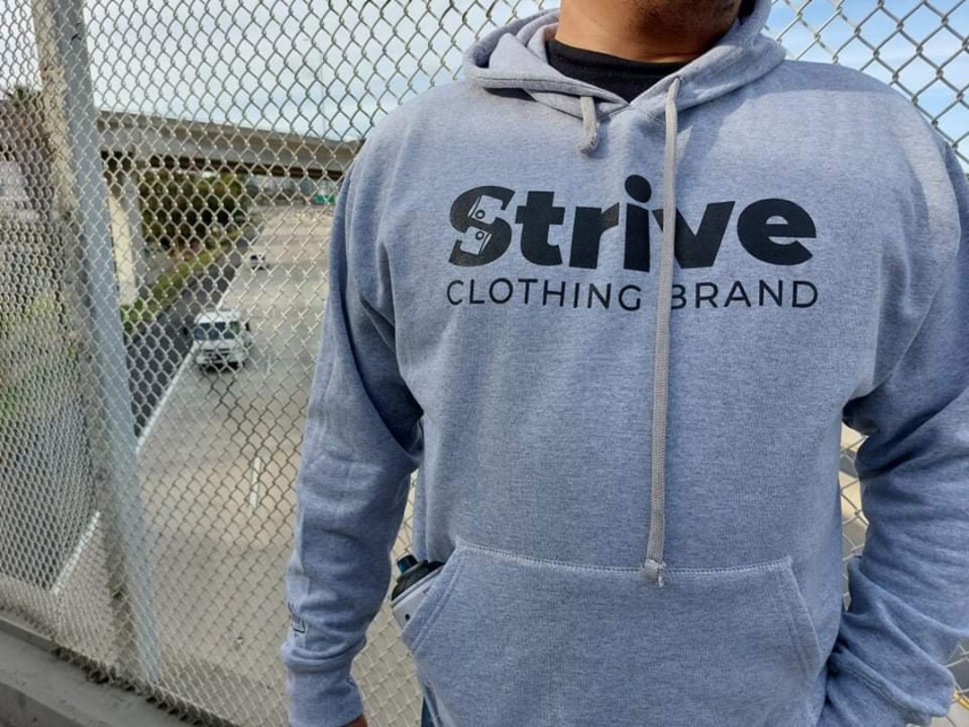 Strive Mens Hoodie strive Clothing Brand Grey - Etsy
