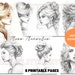 Hairstyle Coloring Page Grayscale Adult Printable Coloring Page for ...