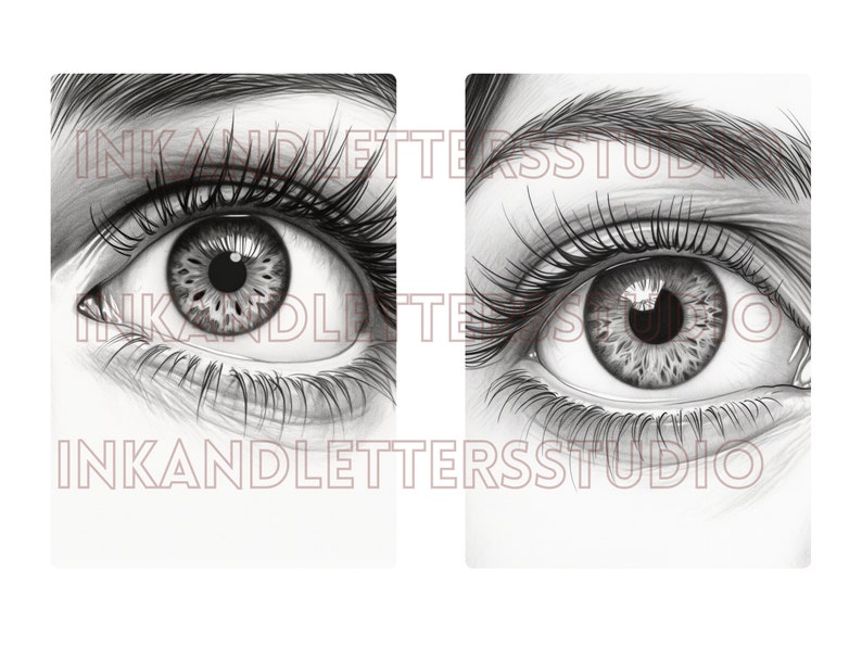 Beautiful Eyes Pupils Coloring Page Grayscale Adult Printable Coloring ...